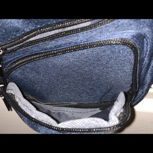 MeiJieLuo | Bags | Unisex Navy Blue Canvas Shoulder Sling Bag | Poshmark